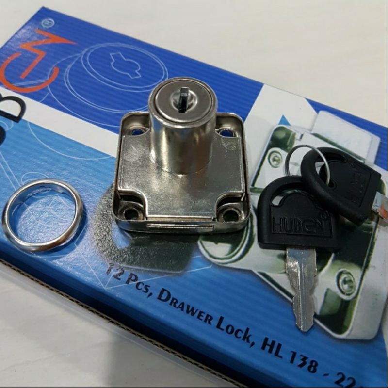 Jual Kunci Laci HUBEN Pintu Lemari Meja Kantor Loker Kerangka Padat HL 138 22 | Shopee Indonesia