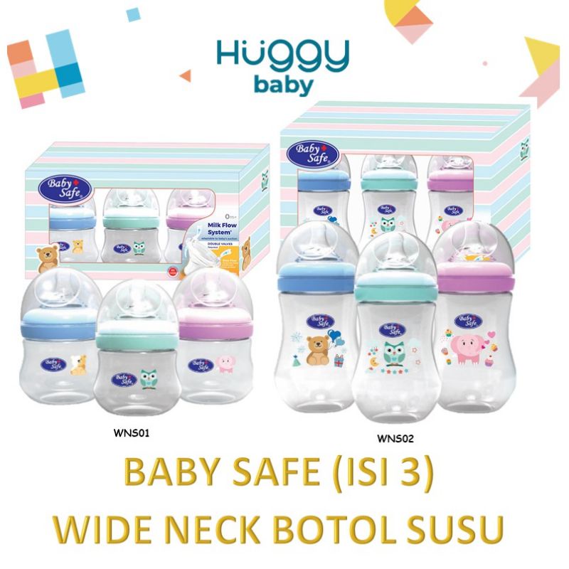 Jual Botol Baby Safe Wide Neck 125ML/250ML 1Box Isi 3pcs | Shopee Indonesia