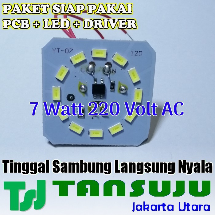 Jual Modul Lampu SMD Led Siap Pakai PCB + Led + Driver 7 Watt 220 Volt ...