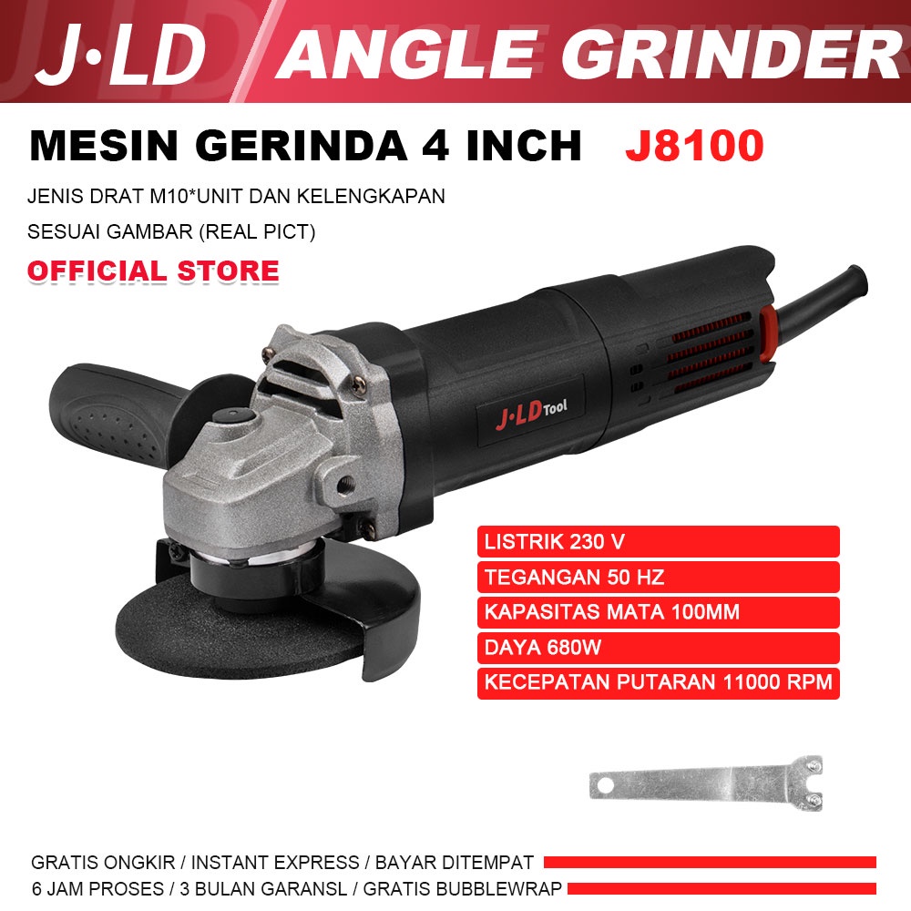 Jual Mesin Gerinda Listrik J8100 Angle Grinder J8100 by JLD Tools | Shopee Indonesia