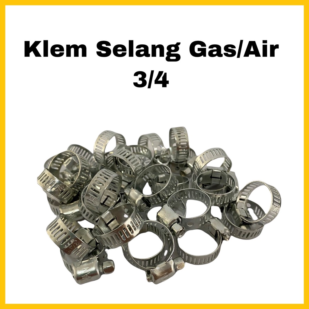 Jual Klem Selang Gas/Selang Air / Hose Clamp Cincin Selang Gas/ Air 3/4 ...