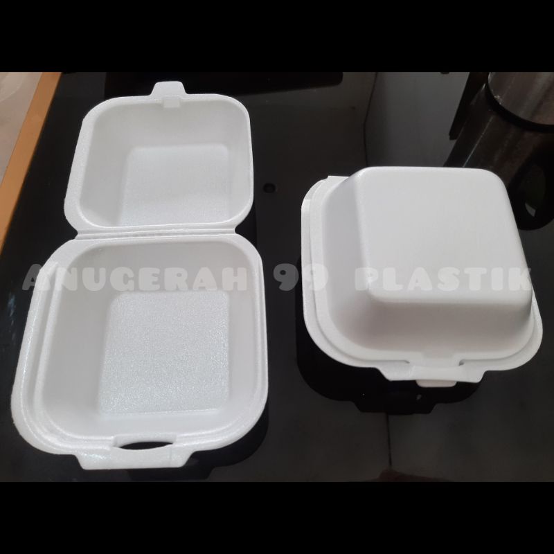 Jual Sterofoam sterefoam styrofoam burger/geprek 13,5x13,5x7,5cm ...