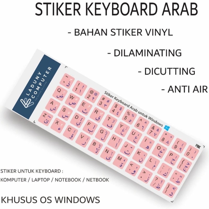 Jual Sticker Keyboard Arabic | Stiker Keyboard Huruf Arab Transparan ...