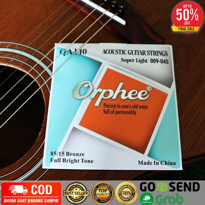 Jual senar orphee akustik 09-045 QA140 senar gitar akustik | Shopee ...