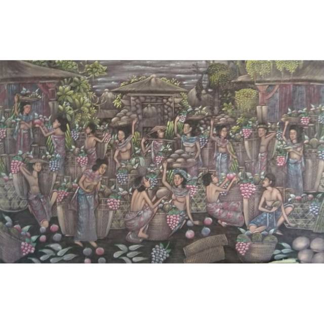 Jual Lukisan pasar tradisional | Lukisan bali | Lukisan tradisi ...