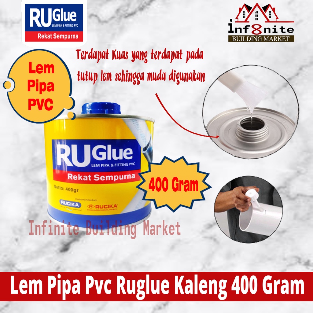 Jual Lem Pvc Rucika Ruglue Lem Paralon Ruglue Lem Perekat Pipa Air 400 ...