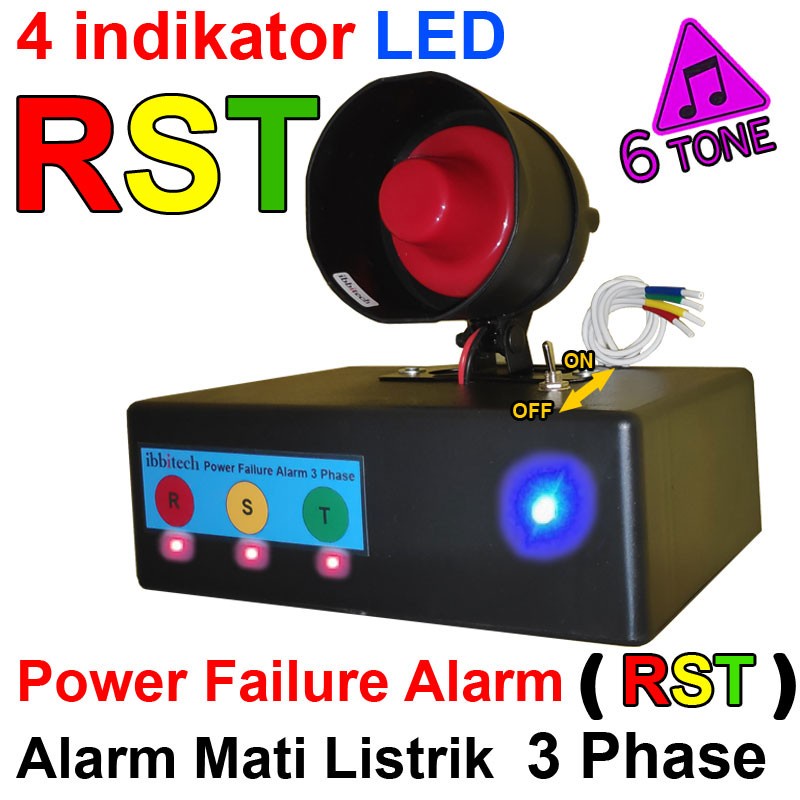 Jual Alarm Mati Listrik 3 Phase Suara Keras Sensor Listrik Padam Mati ...