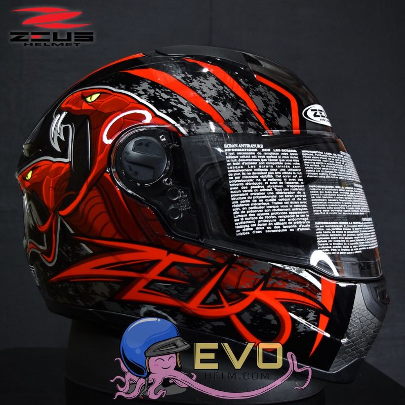 Jual HELM ZEUS FULL FACE BLACK AL5 BLUE - FREE SMOKE VISOR ZEUS ...