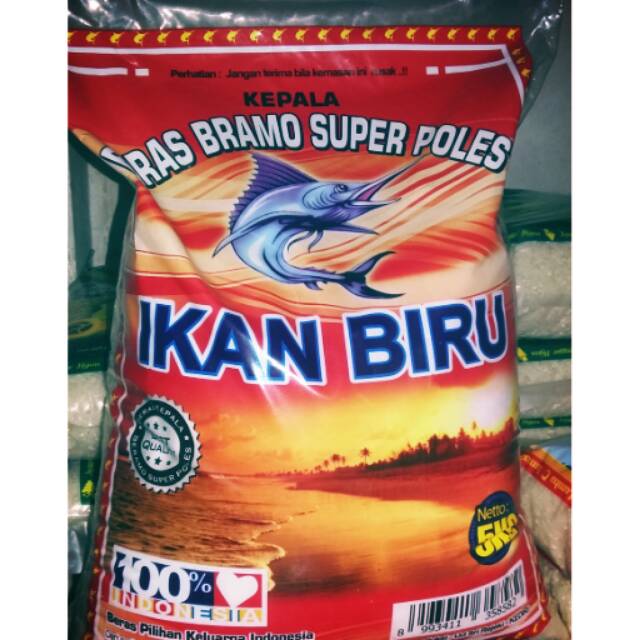 Jual Beras Bramo Super Poles Cap IIkan Biru | Shopee Indonesia