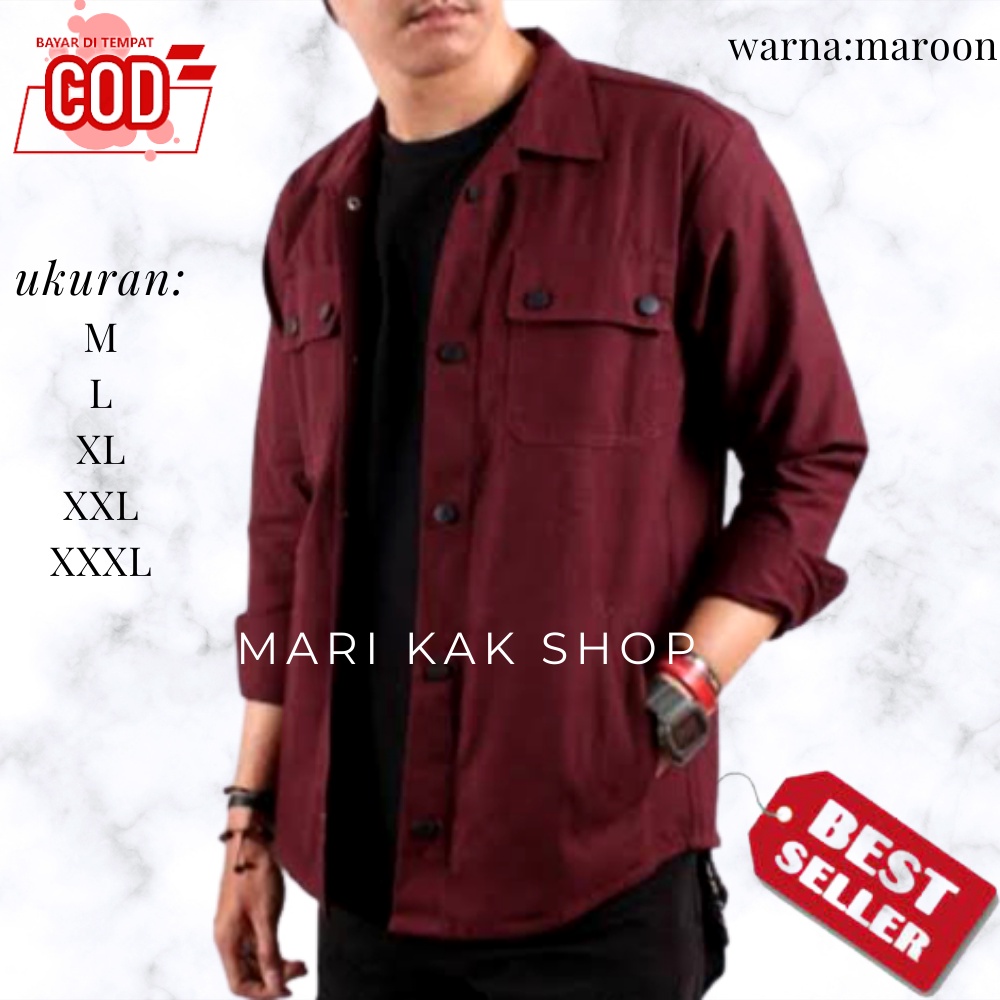 Jual Jaket pria jaket cowo keren jaket semi parka warna maroon | Shopee ...