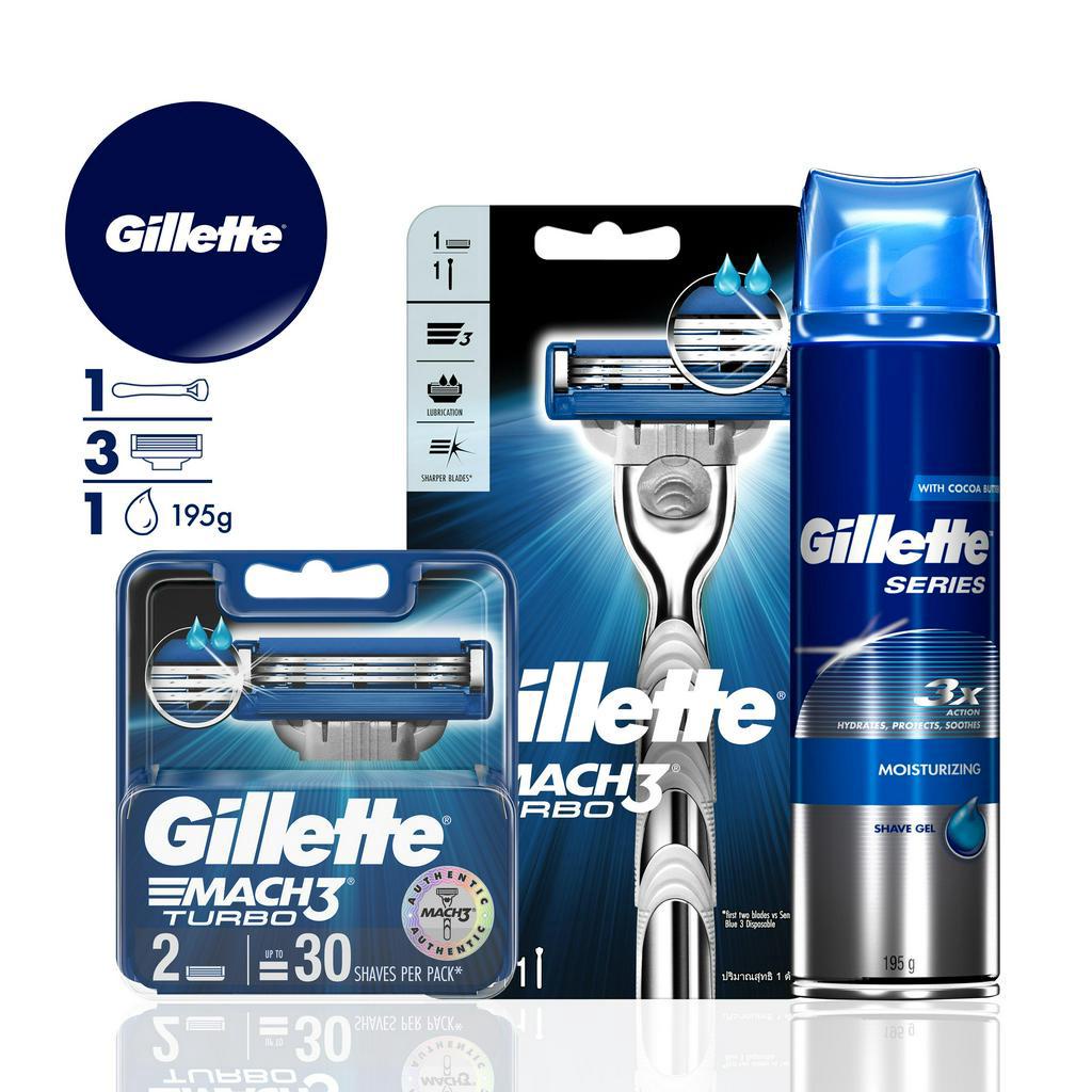 Jual Gillette Paket Lengkap Cukuran Alat Cukur Mach 3 Turbo Razor + 2 ...