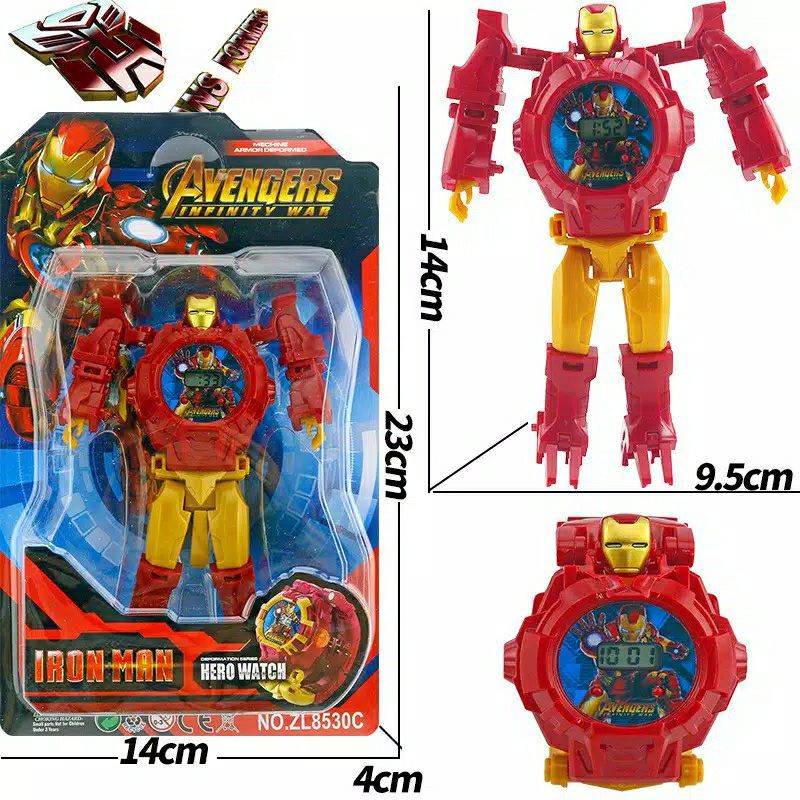 Jual JAM TANGAN ANAK ROBOT TRANSFORMASI JAM TANGAN DIGITAL lRONMAN ...
