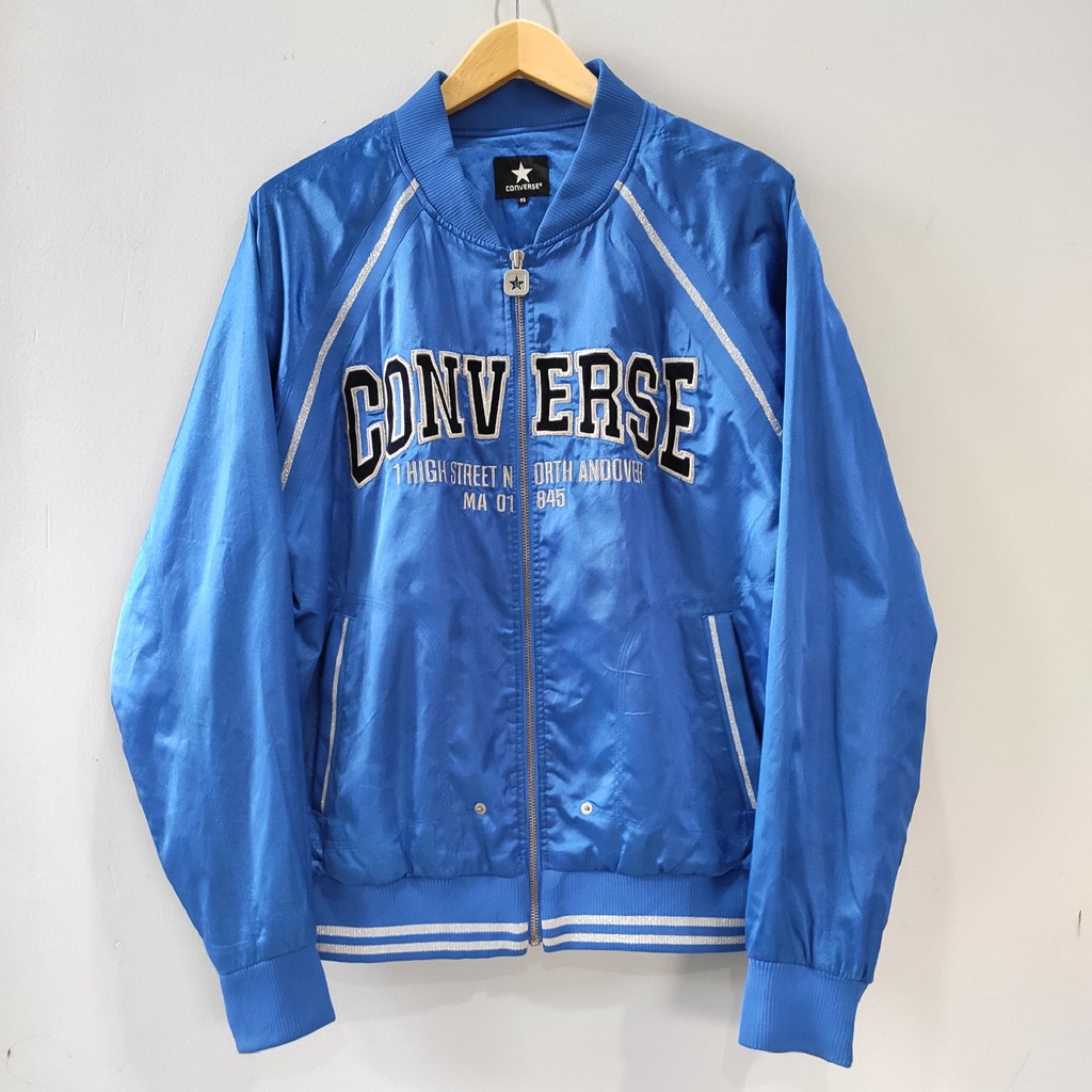 Jual Jacket Converse, Size M ,Warna Biru, Big Letter, Full Tag, Parasut ...