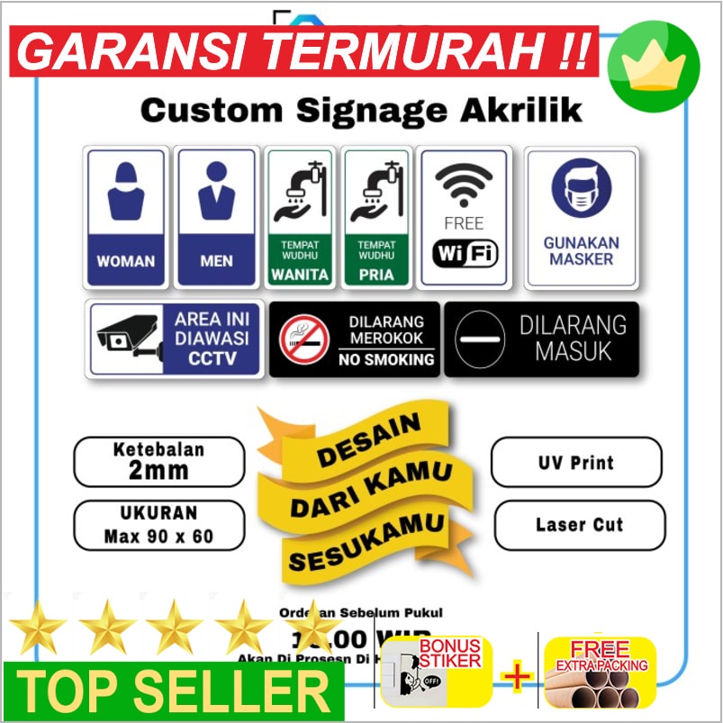Jual Murah CUSTOM SIGNAGE AKRILIK / ACRYLIC / KUSTOM PAPAN SIGN LOGO ...