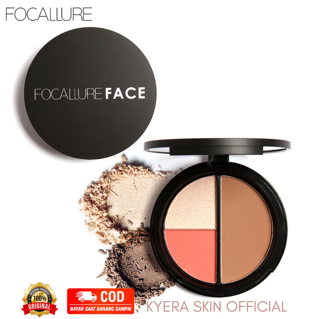 Jual FOCALLURE Trio Blush Highlight & Contour Muti-use Face Focallure ...