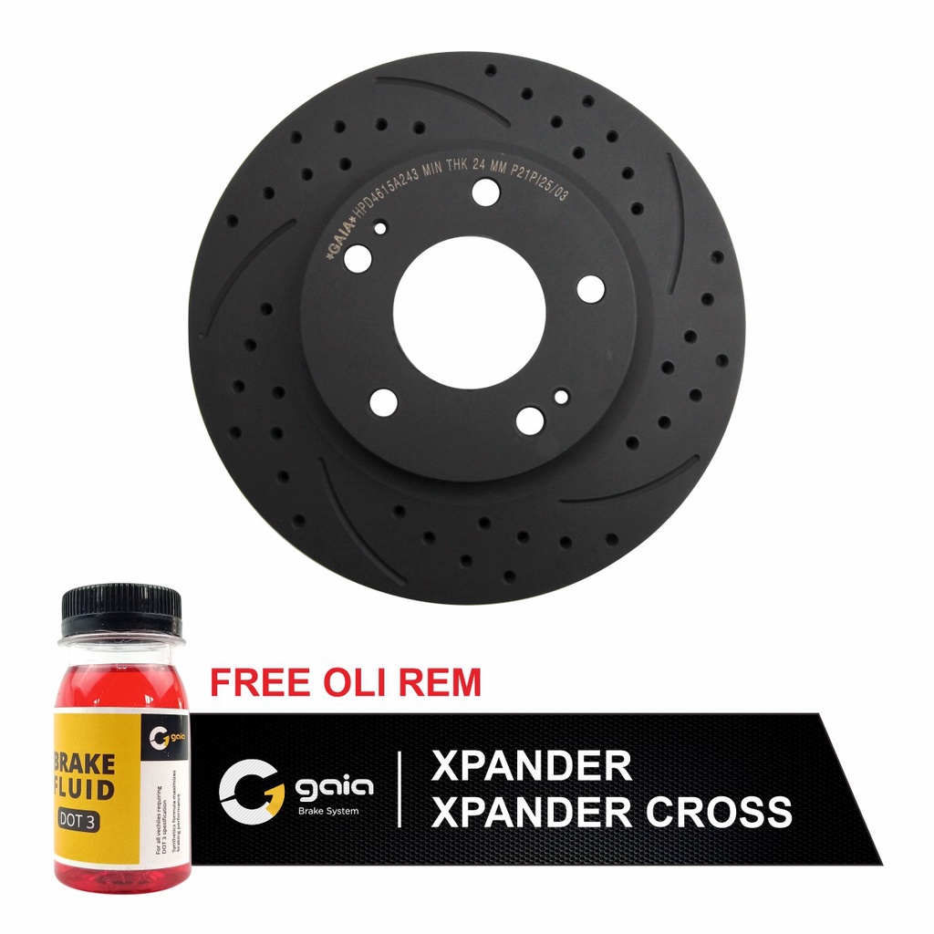 Jual GAIA Brake Disc Rotor Mitsubishi Xpander & Xpander Cross Black ...