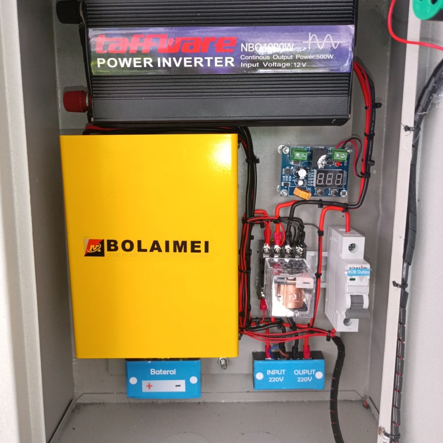 Jual box panel backup 500w inverter PSW 1000w 12v to 220v otomatis ...