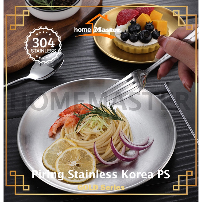 Jual HomeMaster Piring/Plate Stainless SUS304 Korea Silver/Perak/Gold ...