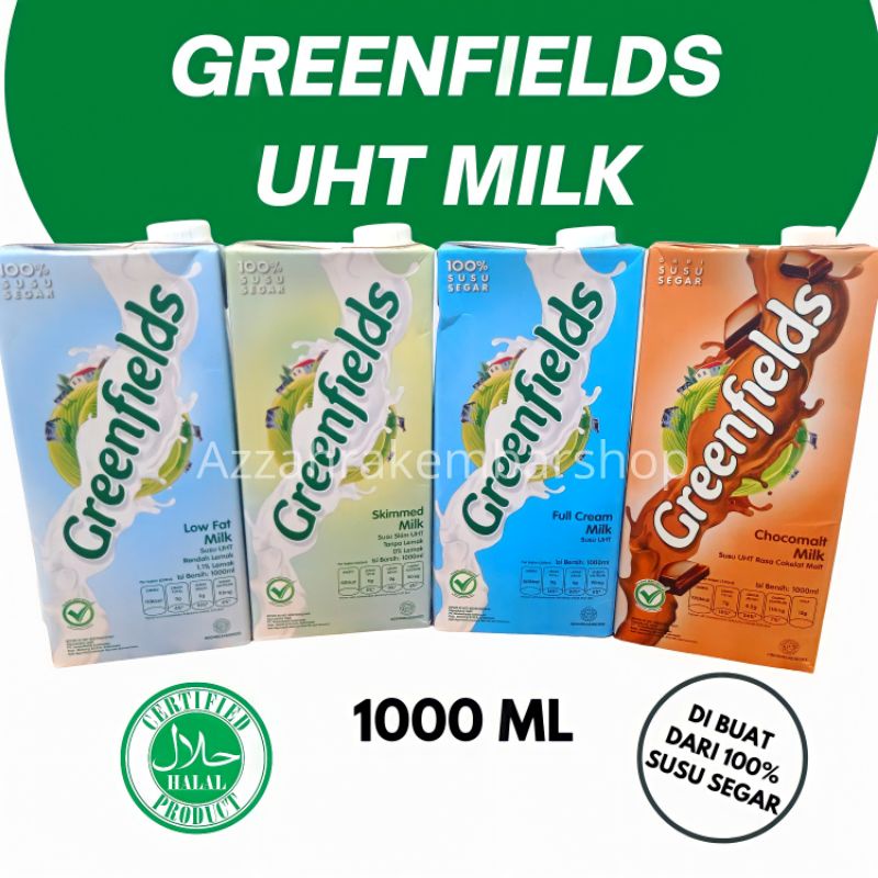 Jual Susu Greenfields UHT Grenfields Milk Greenfield UHT 1 Liter 1000ml Kotak Besar Rasa Coklat ...