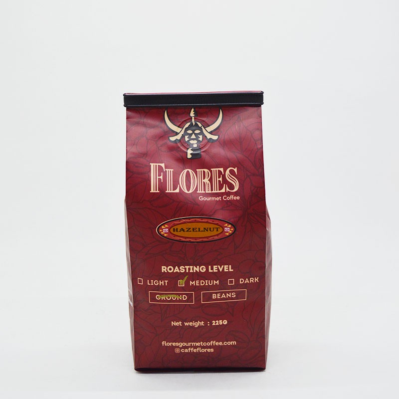 Jual FLORES COFFEE HAZELNUT BEANS 225 G | Shopee Indonesia