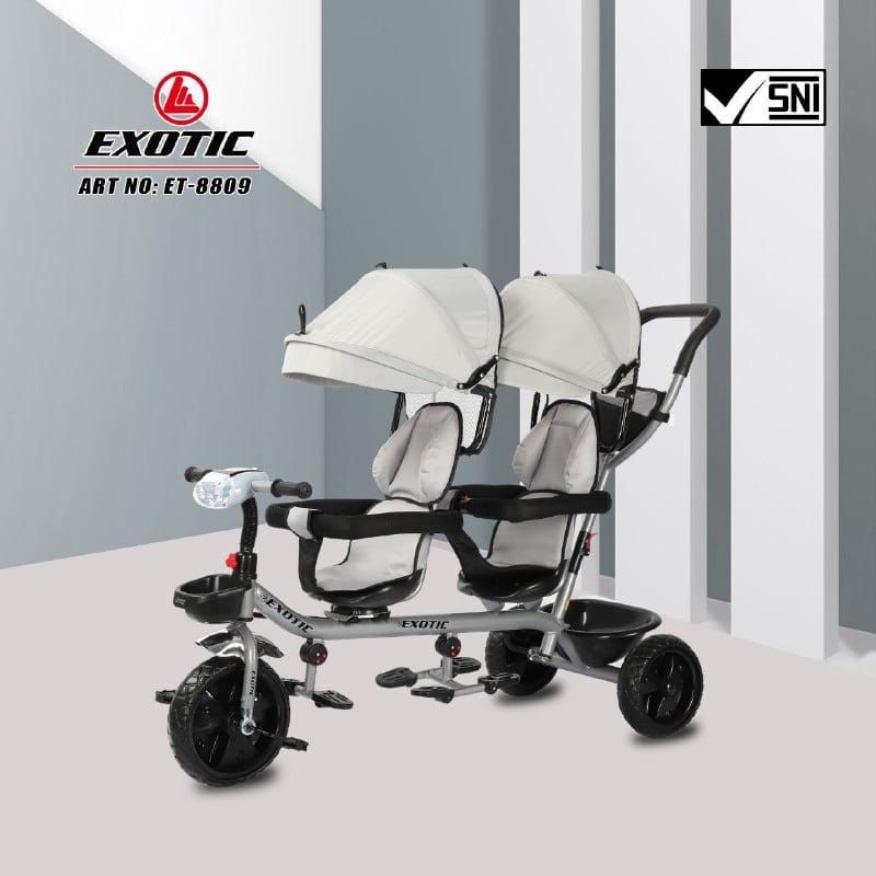 Jual Sepeda roda tiga exotic ET 8809 buat anak kembar | Shopee Indonesia