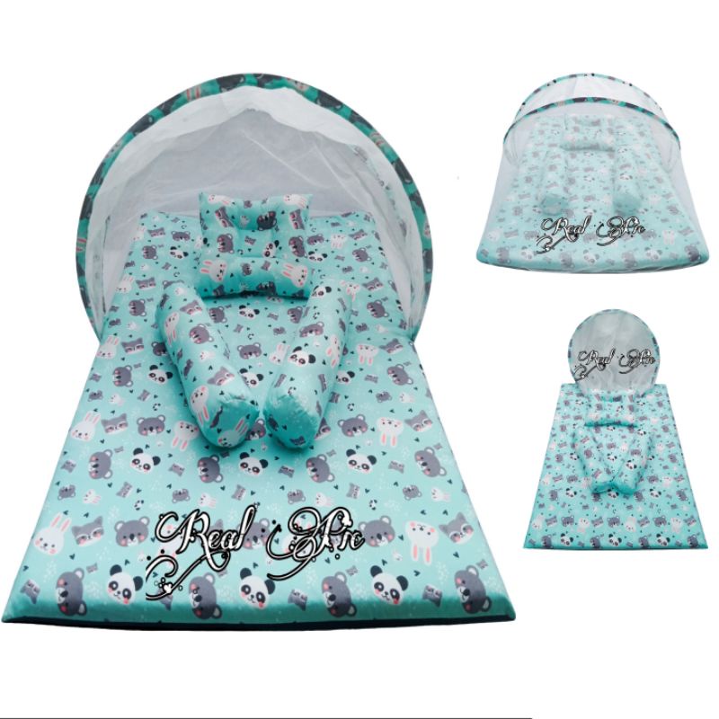 Jual Kasur bayi matras kelambu plus satu set bantal dan guling | Shopee ...