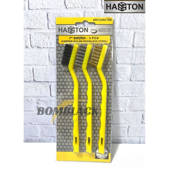 Jual Hasston Sikat Kawat Mini Set 3 Pcs Anti Karat Kuningan Baja Nilon