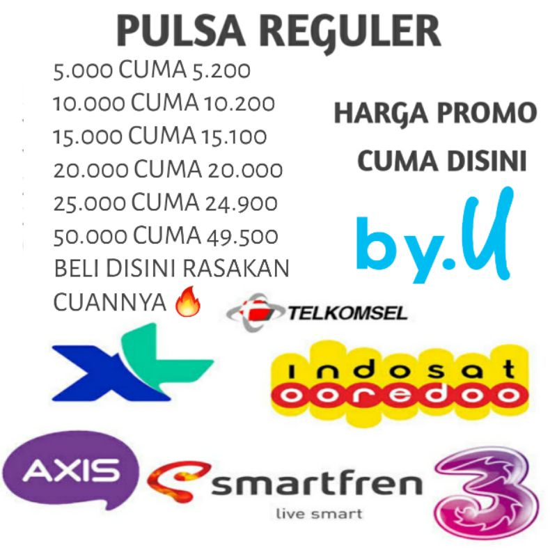 Jual PULSA REGULER MURAH - PULSA ELEKTRIK ALL OPERATOR -PULSA INDOSAT ...