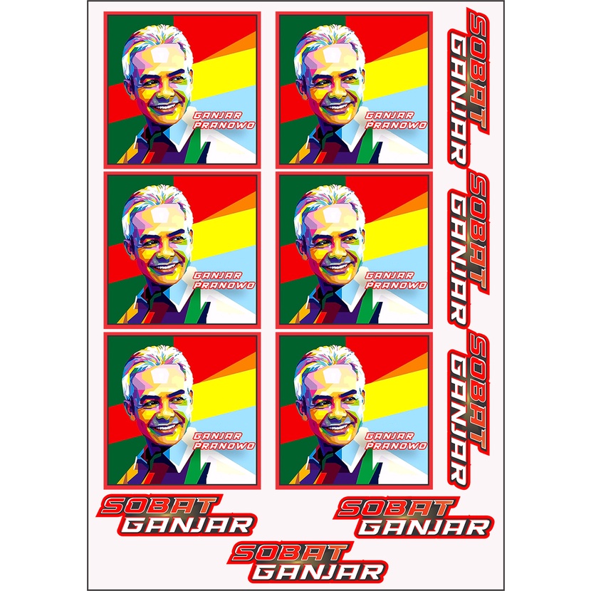 Jual Stiker WPAP Ganjar Pranowo lembaran A4 | Shopee Indonesia