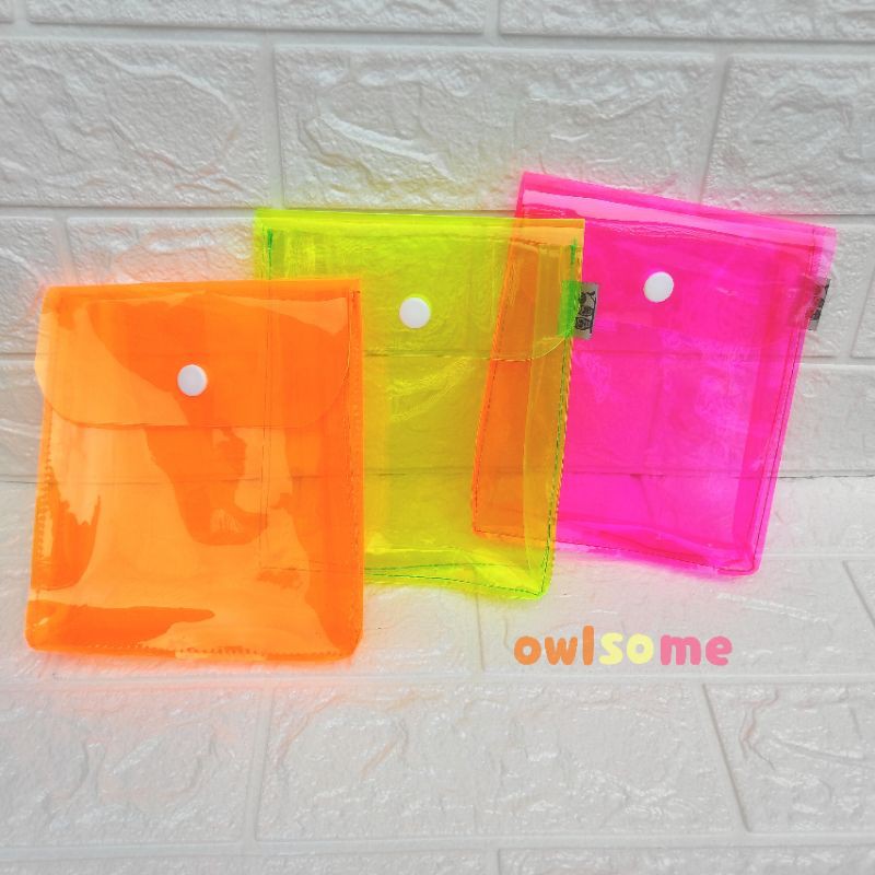 Jual neon colour edition pouch pvc dompet plastik warna stabilo tempat ...