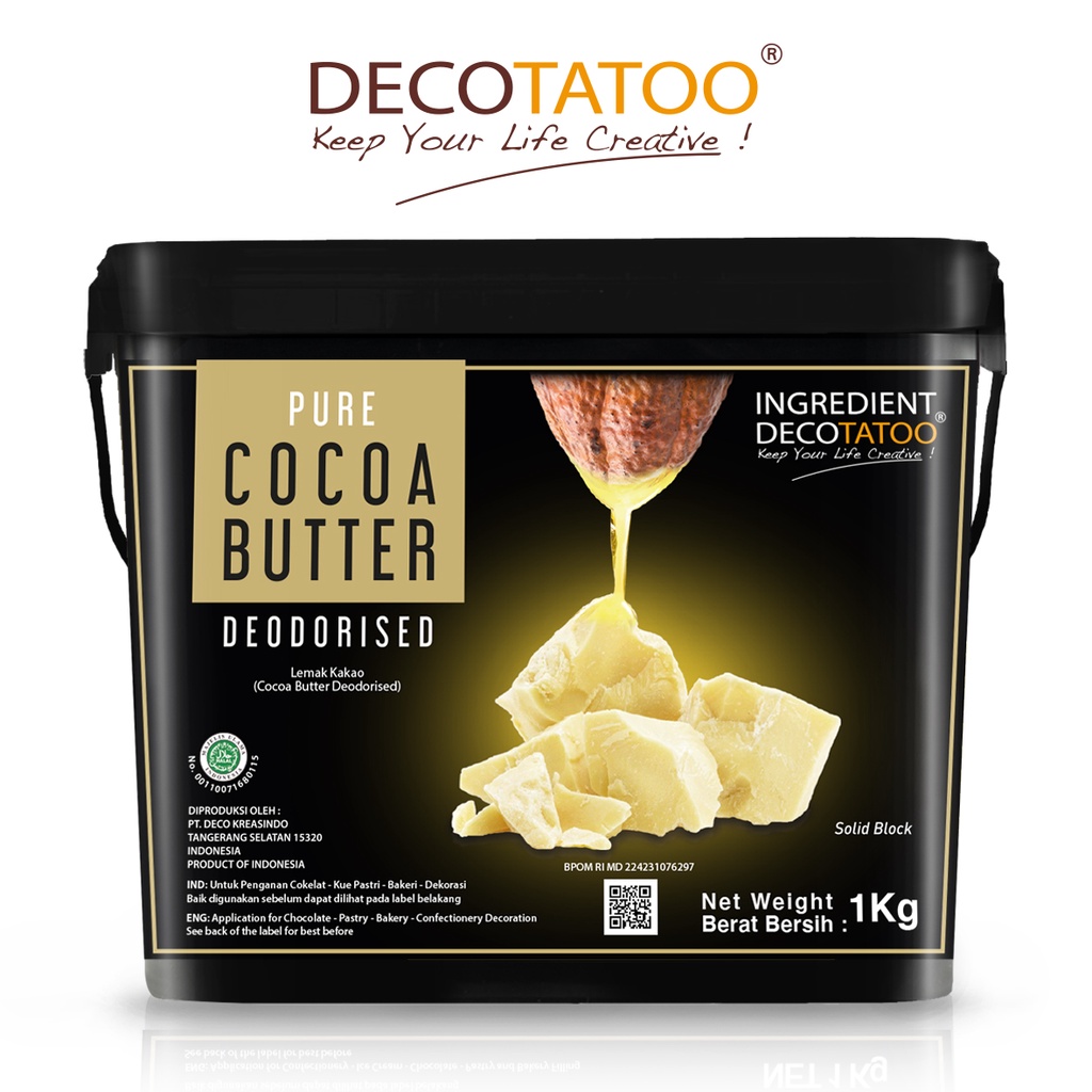Jual DECOTATOO COCOA BUTTER DEODORISED 1KG BUCKET | Shopee Indonesia