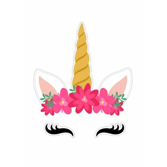 Jual Topper kue cake unicorn tanduk sayap free nama dan ucapan | Shopee ...