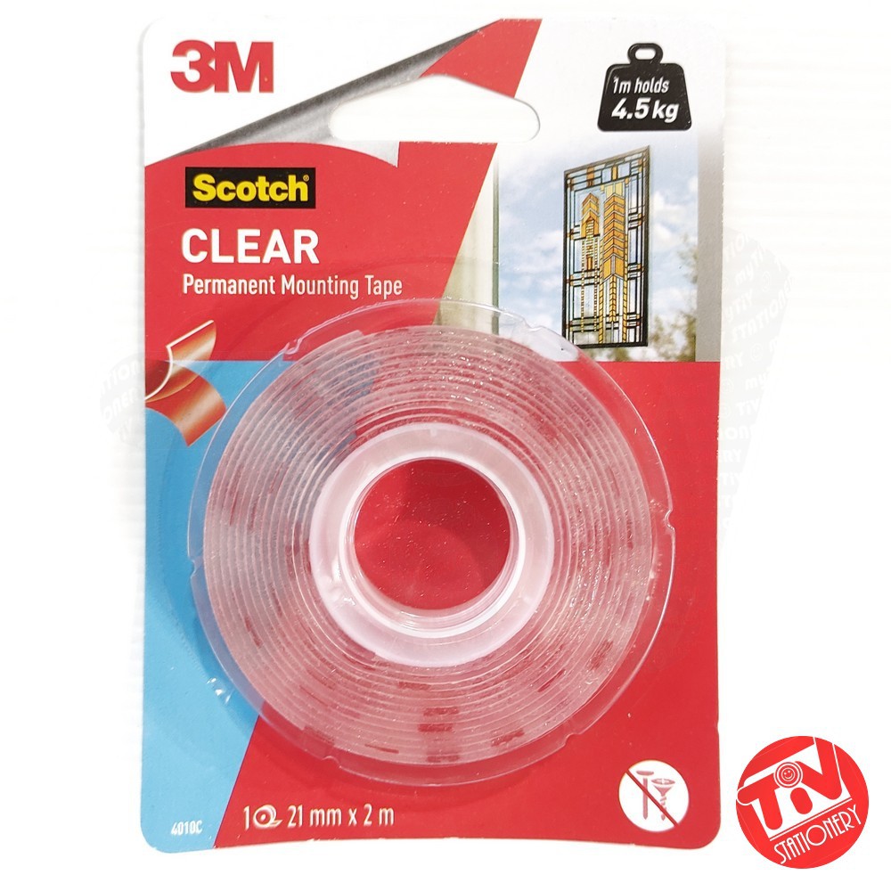 Jual Double Tape 3M Scotch 4010C Clear Mounting Tape 21mm x 2m | Shopee Indonesia