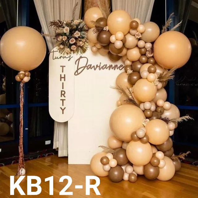 Jual KB12-R Balon latex 12 inch 30 cm matte retro tebal hijau coklat ...