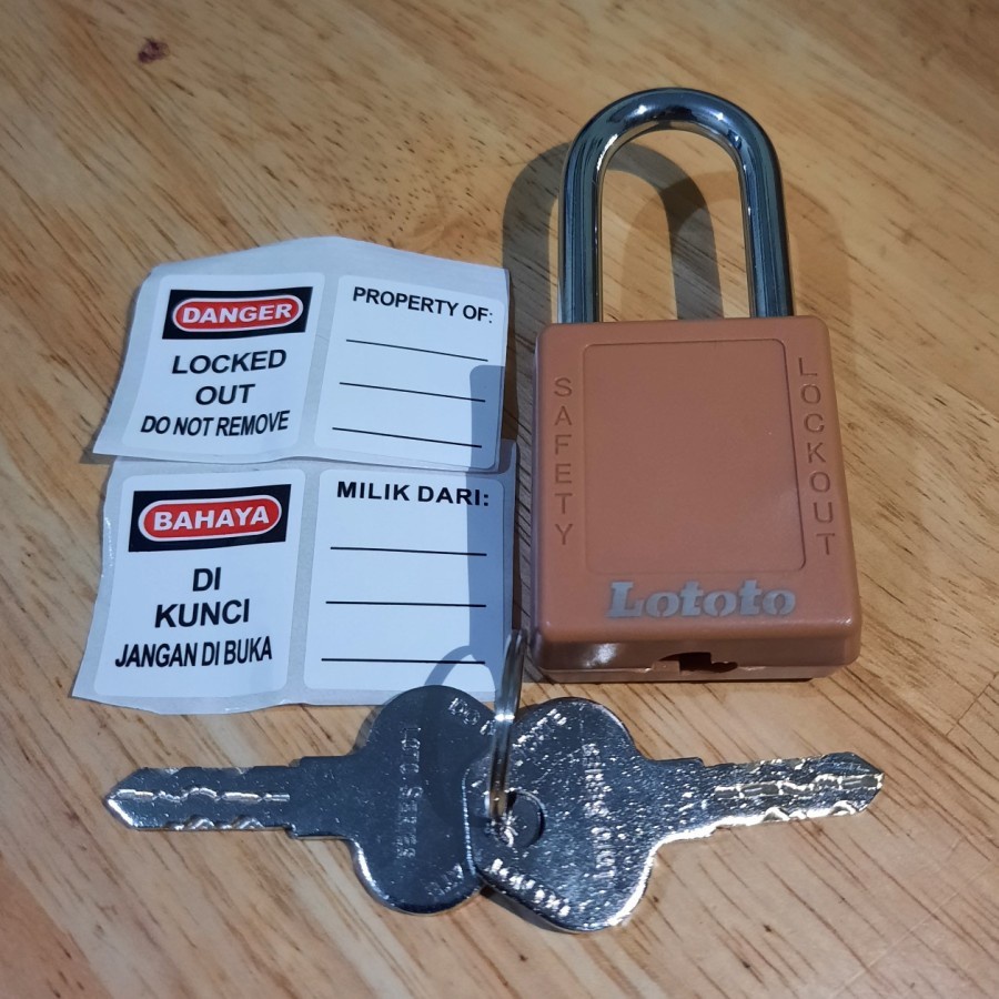 Jual LOTOTO L410Brown Gembok Safety Loto Padlock Safety Lockout Tagout ...