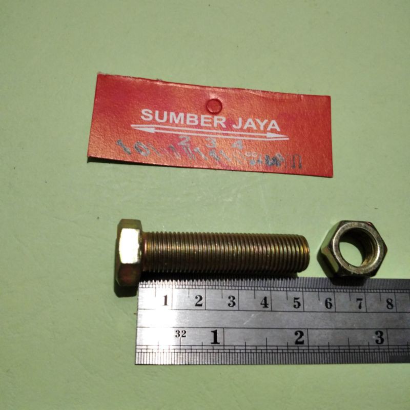 Jual BAUT MUR 12 X 50 KUNING BMK PER 10 PCS | Shopee Indonesia