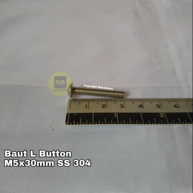Jual Baut L Button M5 x 30 Drat 0.8 Stainless Steel SS 304 | Shopee Indonesia