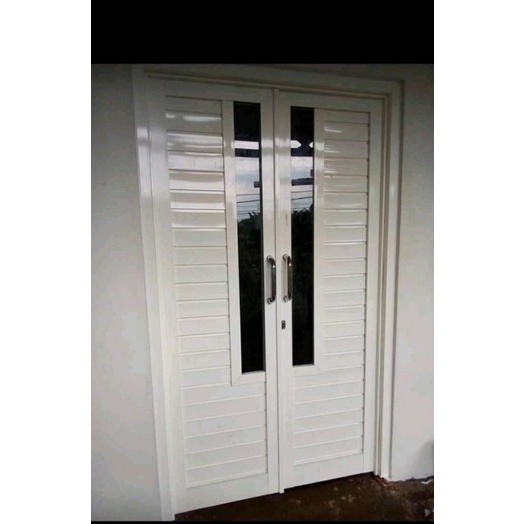 Jual pintu aluminium 2 daun pintu tarung komplit 210x120 | Shopee Indonesia