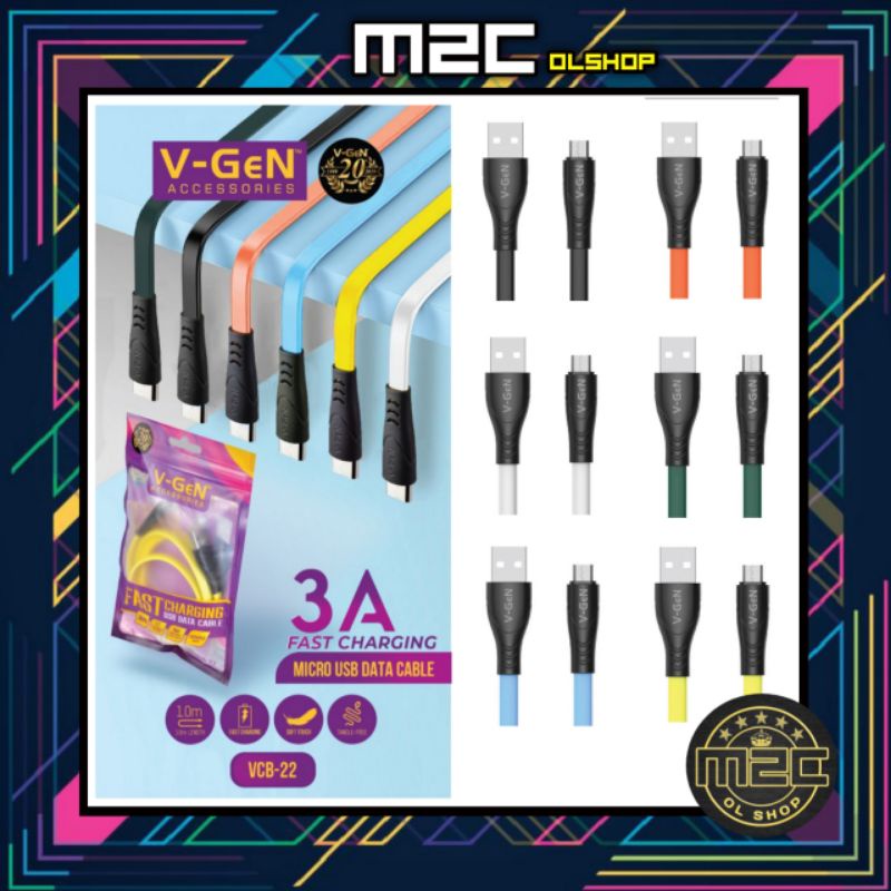 Jual Kabel Data Micro USB V-GeN VCB-22 Fast Charging 3A MicroUSB 1 ...