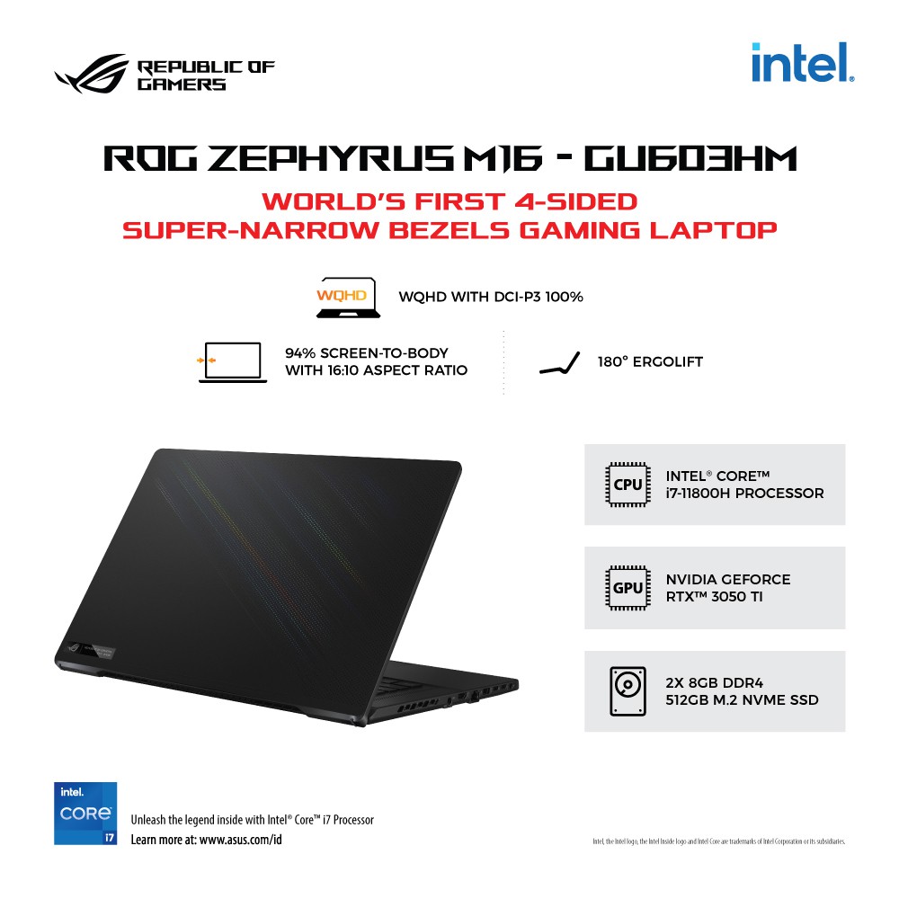 Jual ASUS ROG GU603HM-I736G6T-O i7-11800H/RTX3060_V6G/8G*2/1B/165Hz/WIN ...