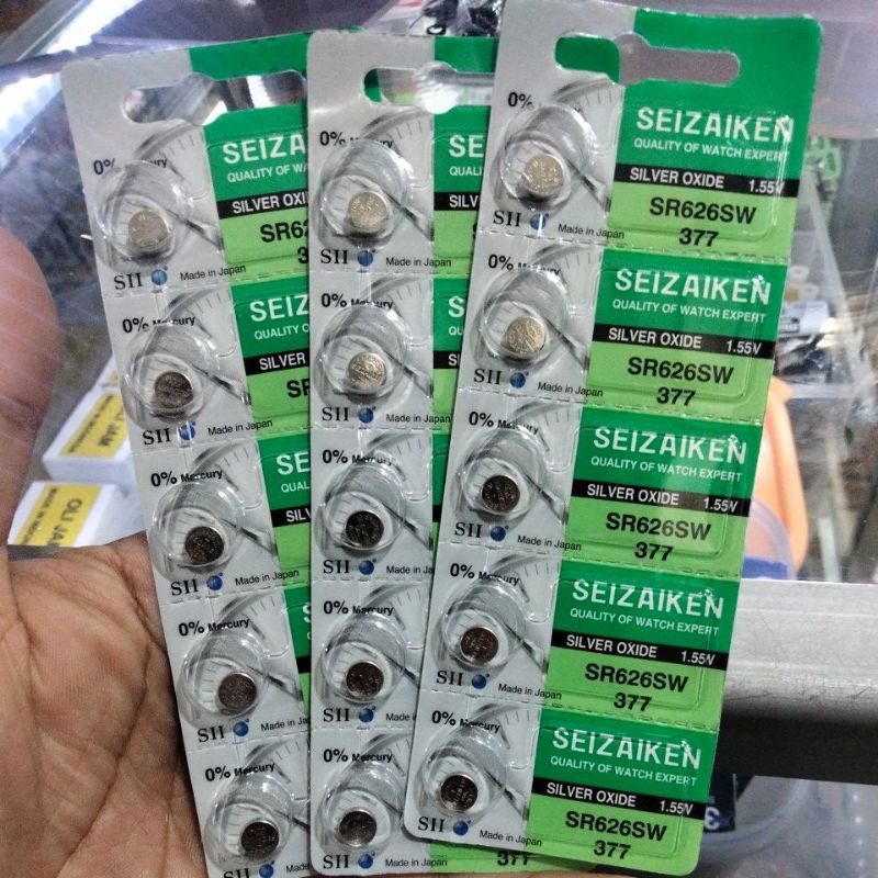 Jual Baterai jam (Harga Papan 5pcs) Watch baterai ZEIZAKEN SEIKO SR377 ...