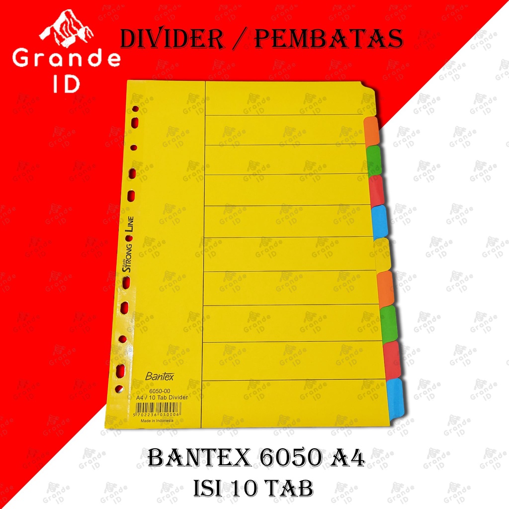 Jual DIVIDER BANTEX 6050 A4 ISI 10 TAB INDEX PEMBATAS FILE | Shopee ...