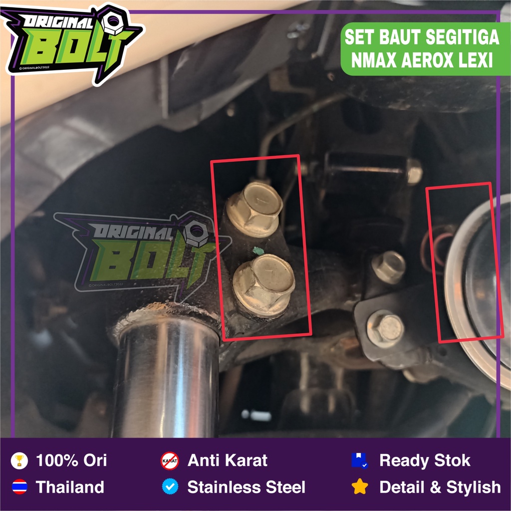 Jual Baut Probolt Segitiga Shock Yamaha Aerox Nmax Lexi Xmax Stainless ...