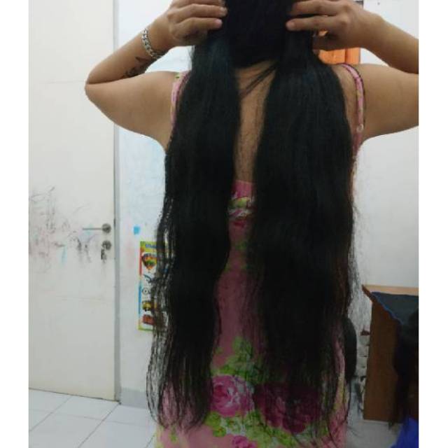 Jual rambut sambung 70cm isi 100helai hair extension rambut asli ...