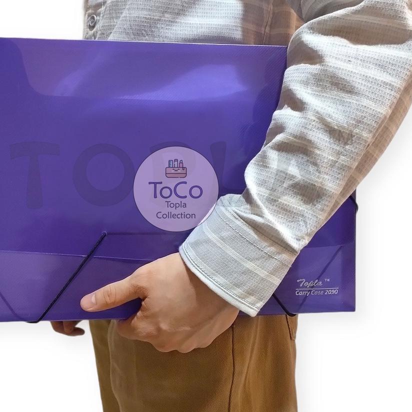 Jual JY7☘ TOPLA Carry Case Map Tebal Tali Plastic Folder Kertas Plastik ...