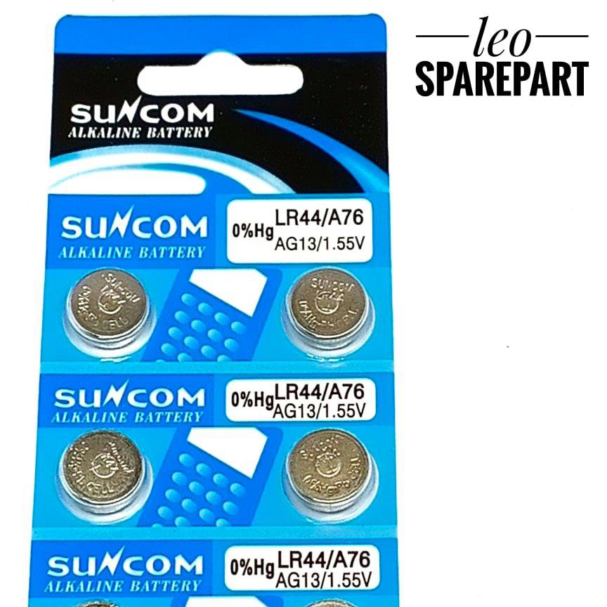 Jual Baterai suncom LR44 / A76 / AG13 ( 1PP /10 biji ) | Shopee Indonesia