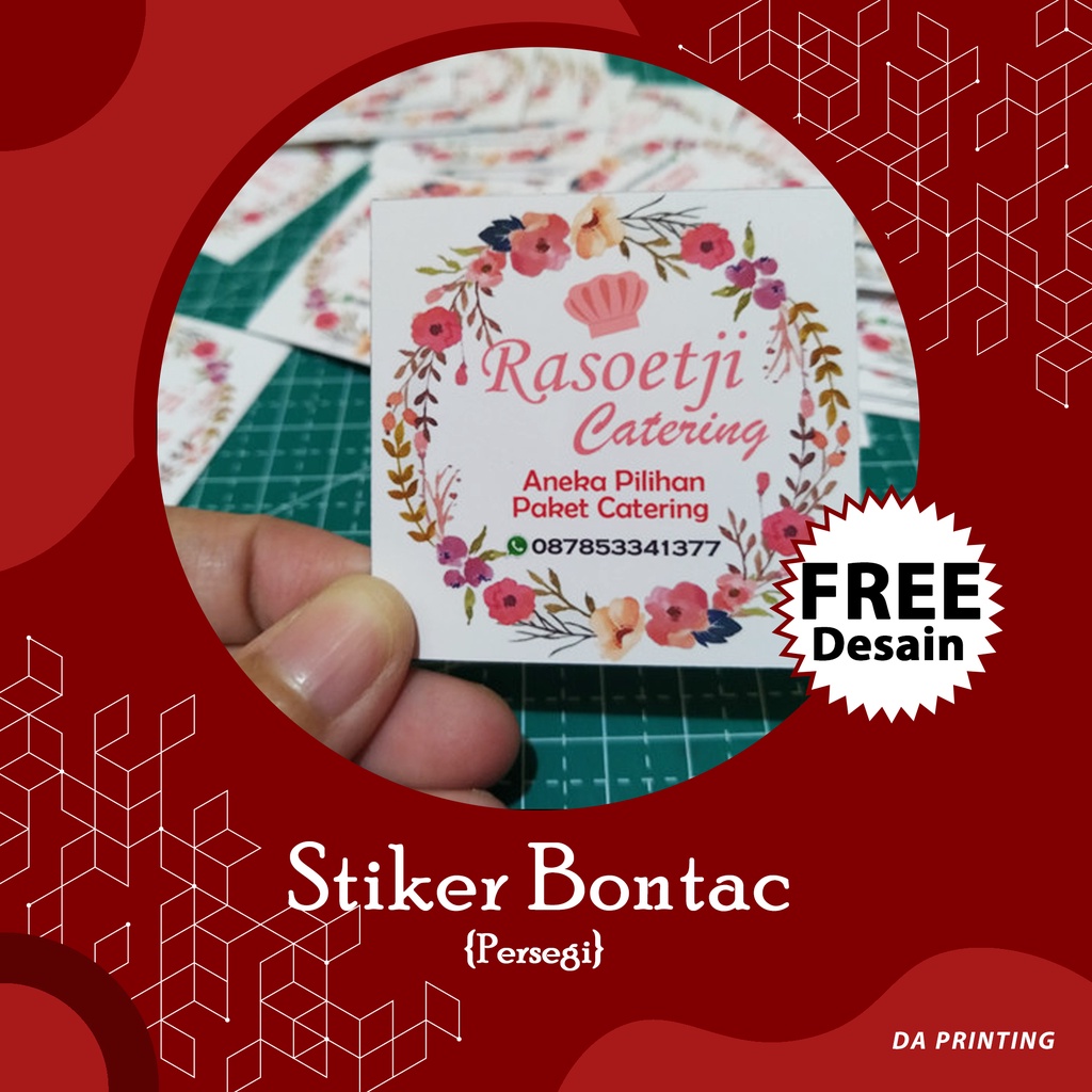Jual [DA PRINTING] Stiker Bontac Kotak/Cetak Label Makanan/Label Produk ...