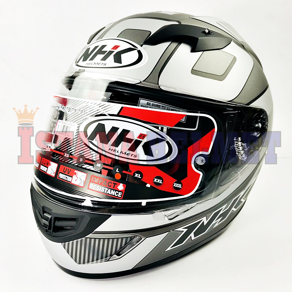 Jual HELM NHK GP 1000 MOTIF DELTA 3 GREY/SILVER DOFF DOUBLE VISOR ...