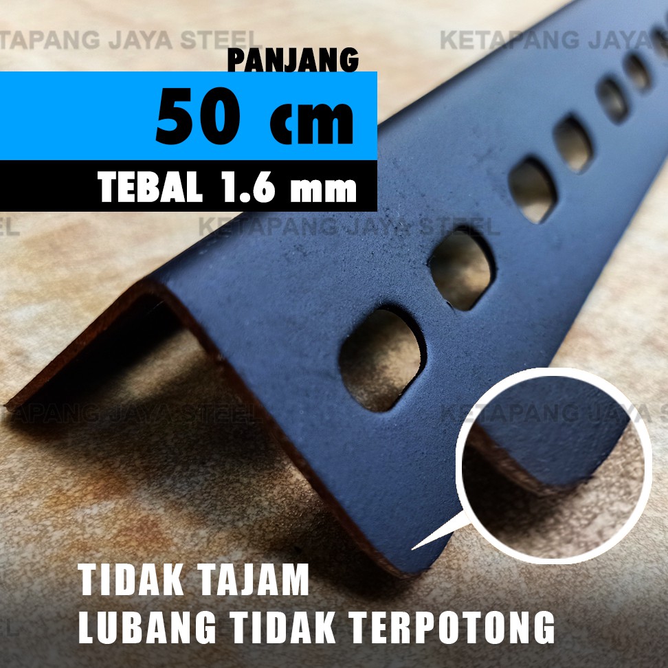 Jual besi rak siku lubang 1.6mm, 50 cm Hitam Doff BAGUS dan MURAH!! | Shopee Indonesia