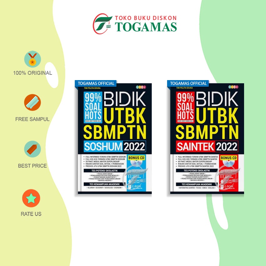 Jual Bidik UTBK SBMPTN SOSHUM + SAINTEK 2022 + CD | Shopee Indonesia